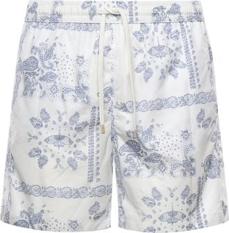 Eleventy Homme, Maillots de bain, Blanc, Taille: 2XL Short de bain &agrave; cordon