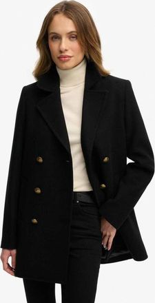 Superdry zweireihige Cabanjacke in Schwarz