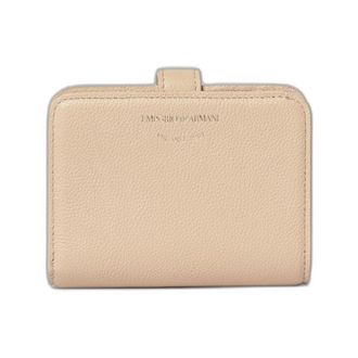 Emporio Armani Grained Leather Bi-Fold Wallet - - Accessories - unisex - Beige - ONE SIZE