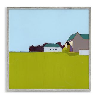 Stupell Industries Gerahmter Giclée-Kunst, Motiv: Frühlingsmorning Farm Land, Grau, Design von Ruth LaGue, 43 x 43 cm