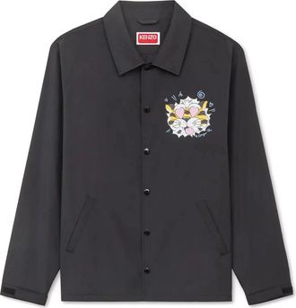 Kenzo Homme, Chemises, Noir, Taille: XL Wild Tiger Light Coach Jacket