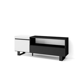 Skraut Home | TV-Schrank, Lowboard | f&uuml;r Wohnzimmer und Esszimmer | 150x57x35cm | F&uuml;r TV-Ger&auml;te bis zu 65 | Industriedesign | Moderner Stil | Wei&szlig; und Schwarz