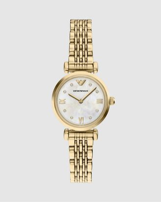 Emporio Armani Zweizeiger-Uhr aus goldfarbenem Edelstahl in Gold