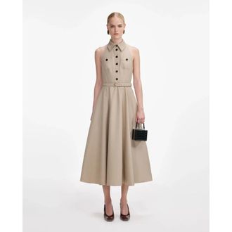 Self Portrait Femme, Robes, Beige, Taille: 34 FR Dress With Collar