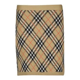 Burberry Karierte Wollrock - - Skirts - Damen - Mehrfarbig - L