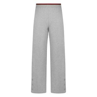 Gucci Baumwolljersey-Freizeithose mit Webstreifen - - Trousers - Damen - Grau - M