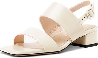 Castamere Femmes Bloc Chunky Bas Talon Heel Ouvert Carr&eacute; Bout Boucle Sandales Dress D&eacute;contract&eacute; Party Chaussures 3.5 CM Heels Beige 38 EU