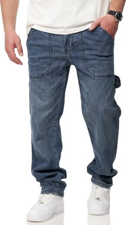 SOULSTAR Herren Jeans Straight-Fit Carpenter Jeanshose - Workwear Hose - Denim Pants f&uuml;r M&auml;nner DC_CHIGWELL-Blue-W36