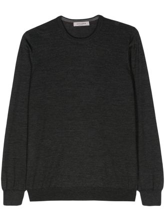 La Fileria pull en maille fine &agrave; fini bross&eacute; - Gris