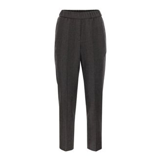 PESERICO Femme, Pantalons, Gris, Taille: 36 FR Chevron Pattern Straight Leg Pants