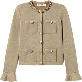 Self Portrait Rs26-206C-Gd Cardigan - - Knitwear - Damen - Gelb - XS