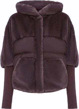 Cesare Gaspari Femme, Vestes, Violet, Taille: 44 FR Veste oversize en fausse fourrure