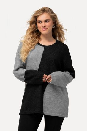 Ulla Popken Strickpullover Pullover Colorblocking Rundhals Langarm