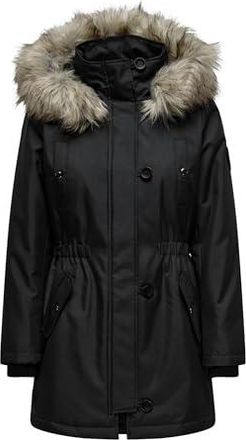 Only Onliris Parka Dhiver pour Lhiver Cc 2023 Otw Femme Manteau, Black/Detail:NATURE FUR, XS