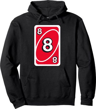 Uno Halloween Red 8 Karte Pullover Hoodie