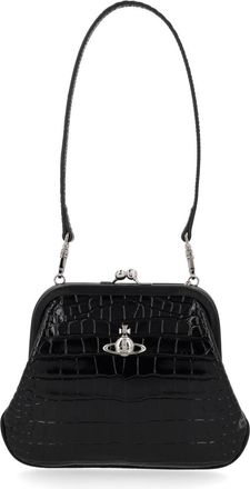 Vivienne Westwood Womens Viviennes Leather Clutch Bag Black Calf Shoulder