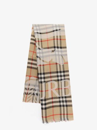 Burberry Wool and silk blend scarf with check pattern - BURBERRY - gender_Man