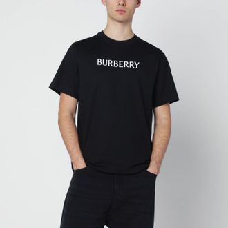 Burberry Schwarzes T-Shirt mit Logoprint
