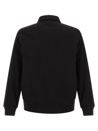C.P. Company Cotton Polo-Collar Sweatshirt - Black