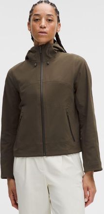 lululemon Cross Chill City-to-Trail-Jacke f&uuml;r Frauen - Gr&ouml;&szlig;e 2XS in Olive Brown