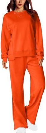 Generic Surv&ecirc;tement de sport pour femme - 2 pi&egrave;ces - Confortable - Sweat et pantalon - Tenue dentra&icirc;nement d&eacute;contract&eacute;e - Manches longues - Avec poches - Comb
