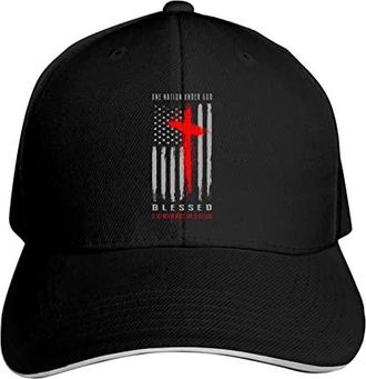 Generic Sun Protection Casquettes Une Nation sous La Protection De Dieu, Patriote Am&eacute;ricain B&eacute;ni Vintage Pare-Soleil Casquette R&eacute;glable Sunhat pour P&ecirc;che Cycl