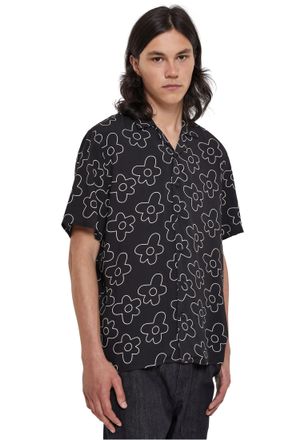 Urban Classics Herren Hemd Viscose AOP Resort Shirt, lässiges Hemd für Männer, mit floralem Print, erhältlich in vielen Farbvarianten, Größen XS-5XL