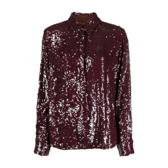 Dries Van Noten Femme, Blouses et Chemises, Brun, Taille: 36 FR Chowy Sequined Shirt