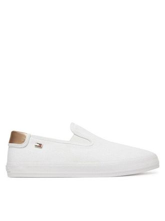 Tommy Hilfiger Sneakers aus Stoff Vulc Canvas Slip-On Sneaker FW0FW08645 Wei&szlig;