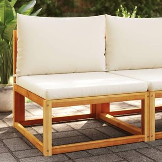 vidaXL Vidaxl - Gartensessel ohne Armlehnen mit Kissen Massivholz Akazie