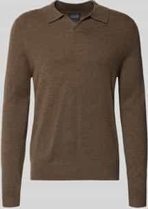 Christian Berg Strickpullover mit Polokragen und V-Ausschnitt
