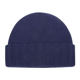 Drumohr Bonnet en cachemire - Homme - Accessoires - Bleu - Taille: 46 CM