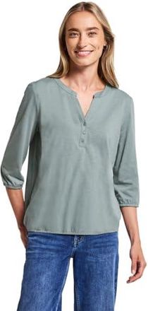 Street One 3228115 T-Shirt en Jersey à col Fendu, Arona Blue, 40 Femmes