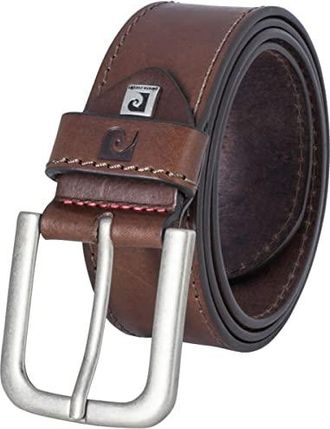 Pierre Cardin Ceinture Homme en Cuir de Vachette Pleine Fleur, 40 mm Large et 3,8 mm Fort, Ajustable pour Jeans, Marron, Taille 85