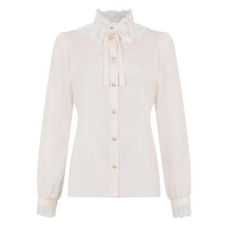 Alessandra Rich Poplin Bluse - - Blouses & Shirts - Damen - Wei&szlig; - S