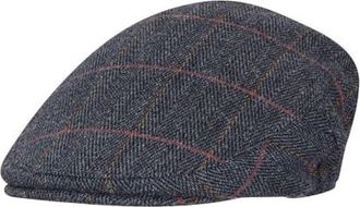 Walker and Hawkes Walker & Hawkes - Cambridge - Unisexe Casquette Plate Derby - Tweed Chasse/Campagne - Tweed Bleu - 3XL (62cm)