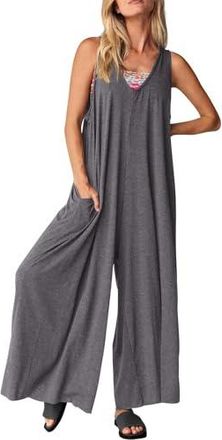 Generic Salopette &agrave; bretelles sans manches pour femme Coupe ample - Salopette d&eacute;contract&eacute;e l&eacute;g&egrave;re pour femme - Combinaison ample &agrave; col en V - Combinaison sans