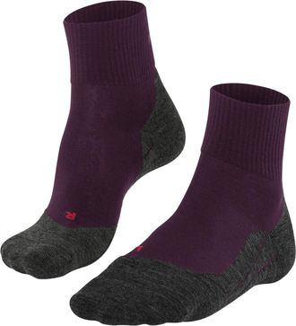 Falke Damen Wandersocken TK5 Wander Wool Short W Sso Wolle Funktionsmaterial antiblasen dünn 1 Paar, Rot Grape Wine 8213, 35-36