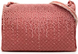 Bottega Veneta Hobo Bags - Nappa Intrecciato Embroidered Fold Over Crossbody - Gr. unisize - in Gold - f&uuml;r Damen