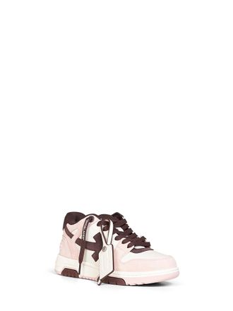 Off-white Womens Sneakers Out Of Office Pink-Deep Burgundy Multicolour Bovine Leather (top Grain) Trainers