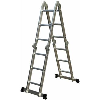 Dema Dema - Alu Mehrzweckleiter Gelenkleiter Vielzweckleiter Aluleiter Leiter 4x3 Sprossen