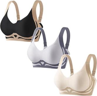 Generic Soutien-Gorge sans Armature Femme Lot de 1/2/3/4, Brassiere Sport Femmes Maintien Fort Grande Taille sous-Vêtements avec Ajustement RéGlable Yoga Bras