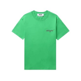 Msgm Msgm, Homme, Tops, Vert, Taille: XL T-shirt en coton vert pour femmes