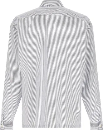 Prada Striped Cotton Poplin Shirt - Blue