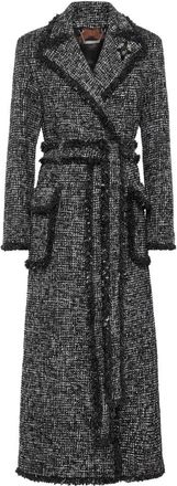 Philipp Plein Femme, Manteaux, Noir, Taille: 36 FR Tweed Long Coat