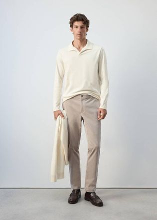 Mango Polo 100 % coton slim-fit blanc cass&eacute; - Homme - XXL - MANGO MAN
