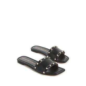 Stuart Weitzman Sandales Pearl en cuir et perles fantaisie
