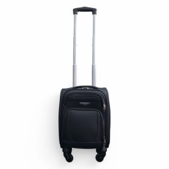 Infinity Leather Weichschalen-Reisekoffer aus leichtem Nylon mit 4 R&auml;dern, unter dem Sitz verstaubar