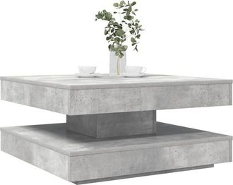 vidaXL vidaXL Table basse rotative &agrave; 360 degr&eacute;s gris b&eacute;ton 70x70x34,5 cm