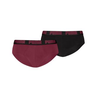 Puma Slip PUMA PUMA MEN EVERYDAY BRIEFS, Herren, Gr. M, schwarz-wei&szlig; (regal rot, schwarz), Jersey, Obermaterial: 95% Baumwolle, 5% Elasthan, eng, Unterhose